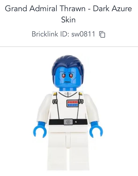 Minifigure lego star wars Grand Admiral Thrawn - Dark Azure (Gebraucht ...