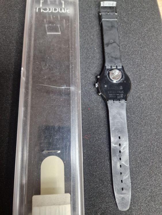 🌓 Swatch SCB110 Moon Shadow Chronograph 1993 mit Box (Gebraucht) in ...