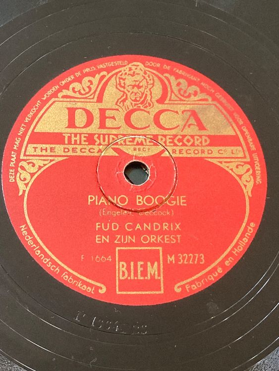 Schellackplatte 10“ 78RPM FUD CANDRIX EN ZUN ORKEST | Kaufen auf Ricardo