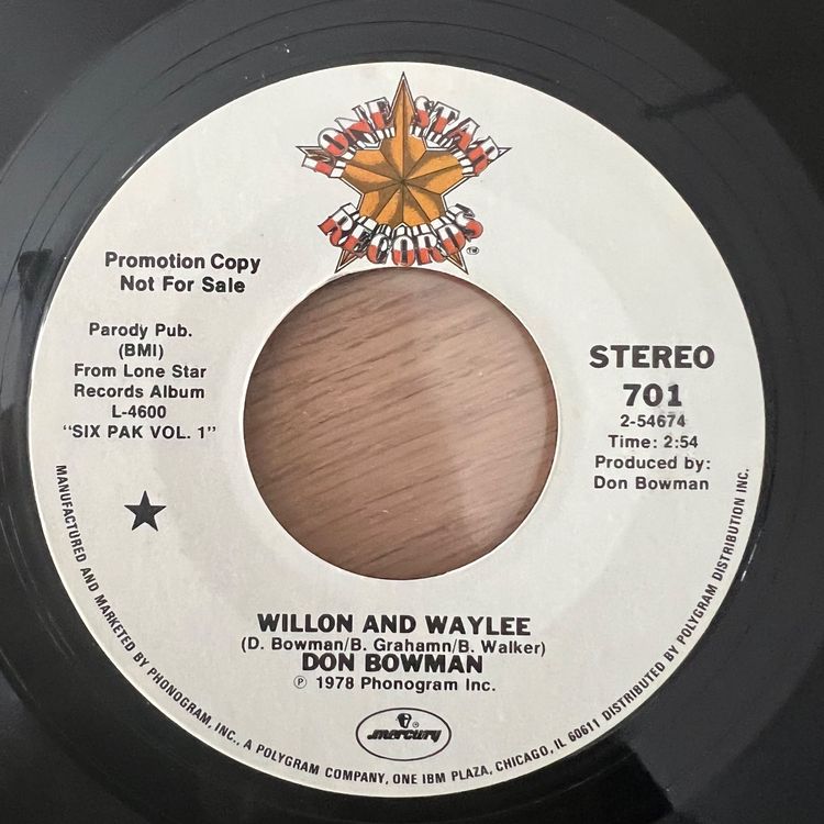 Don Bowman - Willon And Waylee / US-Promo 1978 - Very nice | Kaufen auf ...