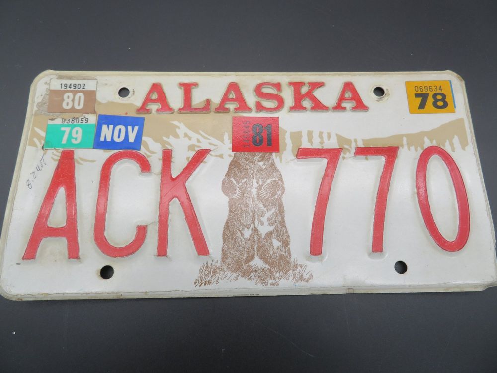Nummernschild Grizzlybär. Alaska 1976 ACK 770 | Kaufen auf Ricardo