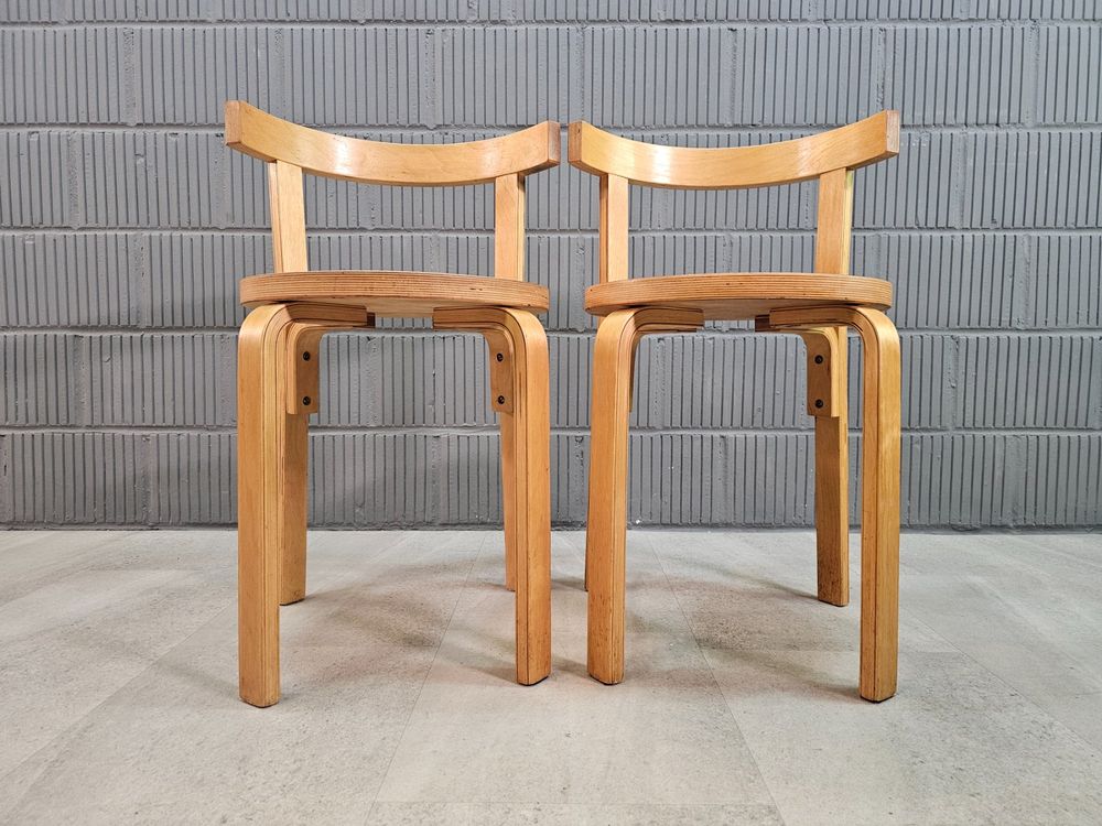 2x Vintage Chair model 68 Alvar Alto für Artek 1930 Stuhlset | Acheter sur Ricardo