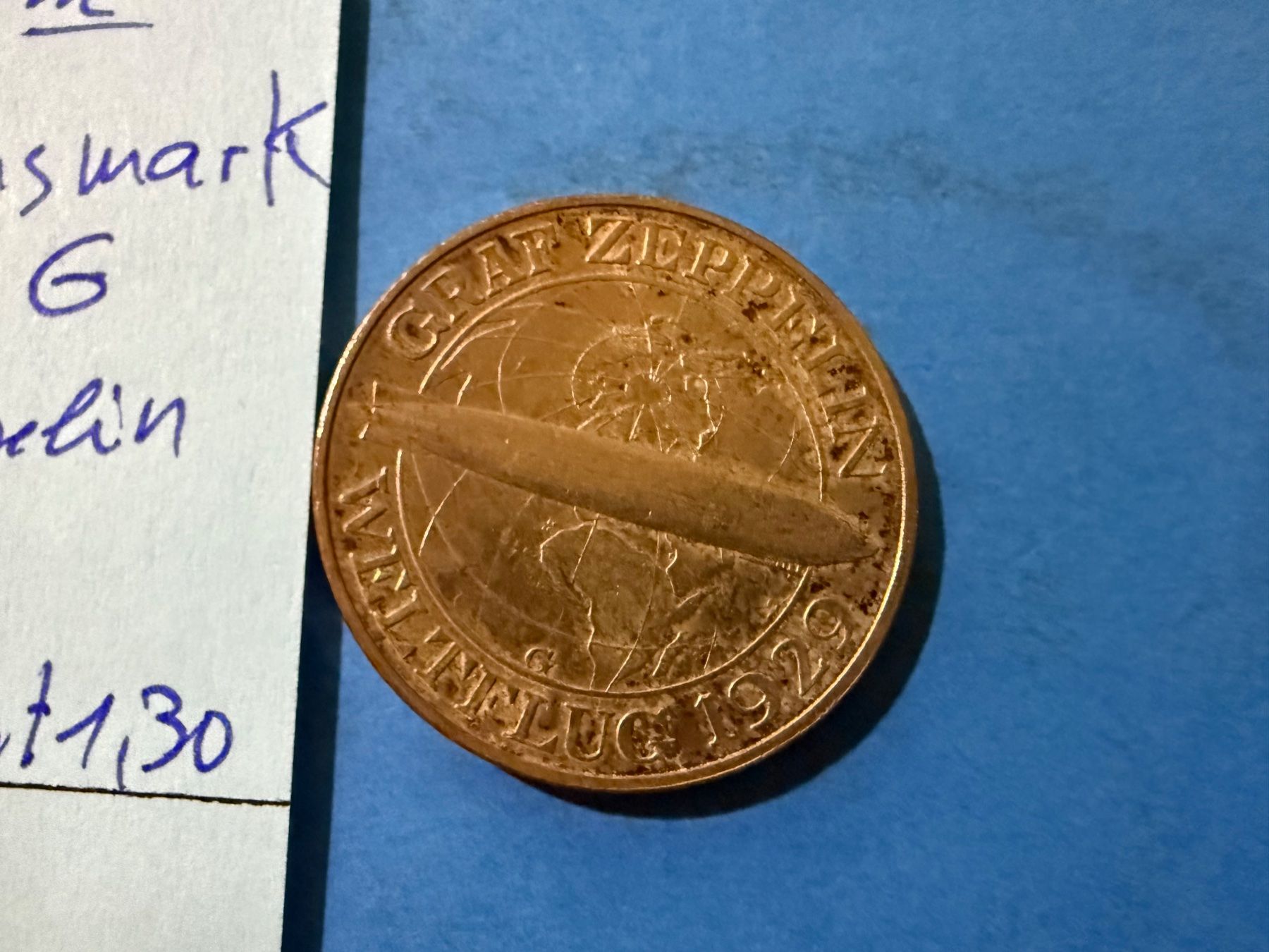 ALLEMAGNE : 3 REICHSMARK 1930 G - RARE - GRAF ZEPPELIN (Gebraucht) in ...