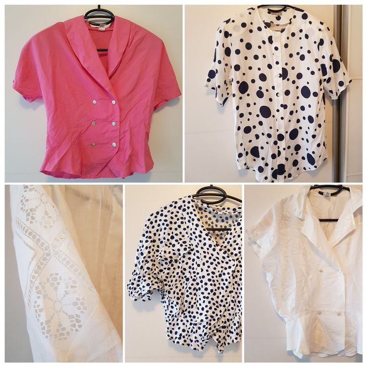 Set 5 Original Vintage Blusen 36 retro Polkadots 80s 90s | Kaufen auf ...