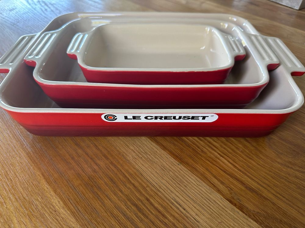 3er Set Le Creuset Auflaufformen Kirschrot | Kaufen auf Ricardo