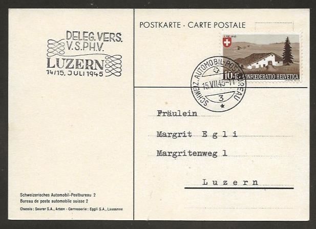 1945 10 Rp. Karte Automobilpost n Luzern | Kaufen auf Ricardo