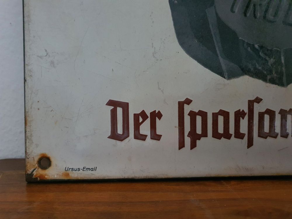 Altes grosses Emailschild Troll Briketts Emaille Schild 30er (Gebraucht ...