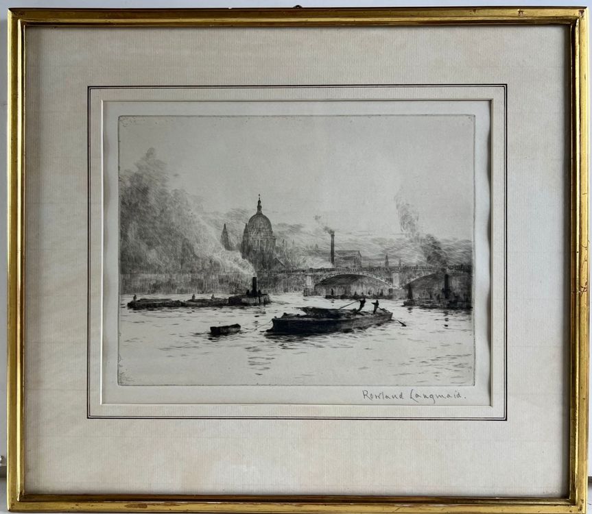 Alte Schiffe Radierung Signiert & Echtgoldrahmen (Gebraucht) in ...