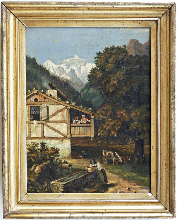 Antikes Gemälde Schweizer Vedute 19.Jh | Kaufen auf Ricardo