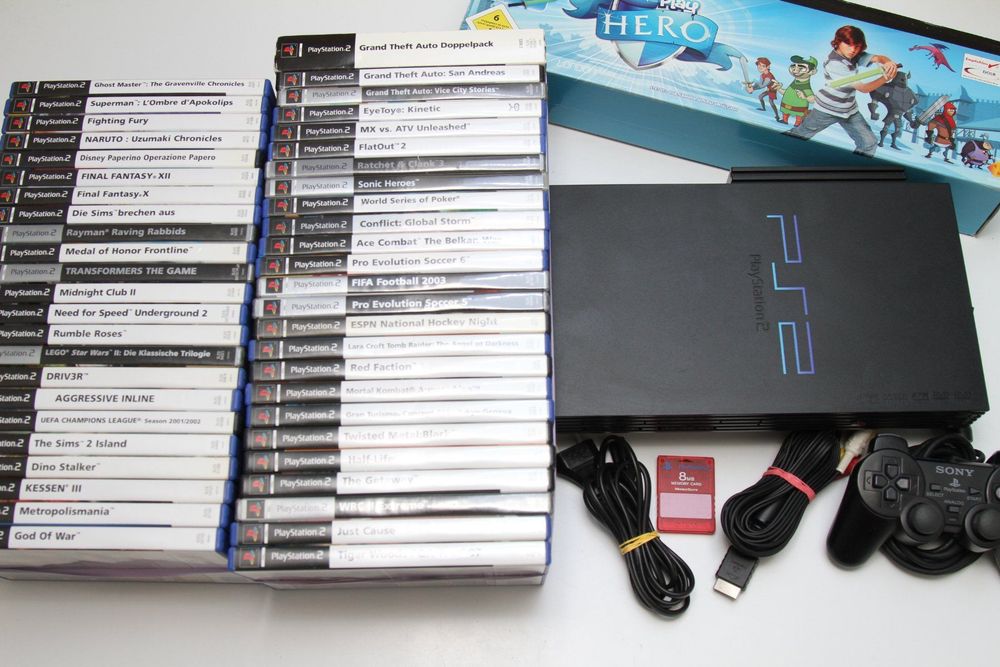 Grosses Playstation 2 (PS2) Set mit Free McBoot und HDD (Gebraucht) in ...