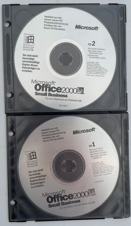 Microsoft Office 2000 Small Business 32 Bit CD 1+2 Orig. Key (Gebraucht) in Hochfelden für CHF 9 ...
