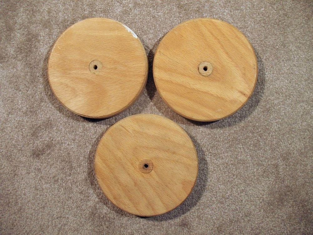 3 Holz Räder Massiv Buche für Fahrzeuge Wagen Basteln (Gebraucht) in ...