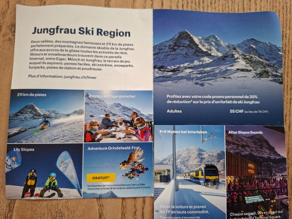 Bon plan! 30% de réduction forfait ski Jungfrau Coop ️🎿 (Neuf avec ...
