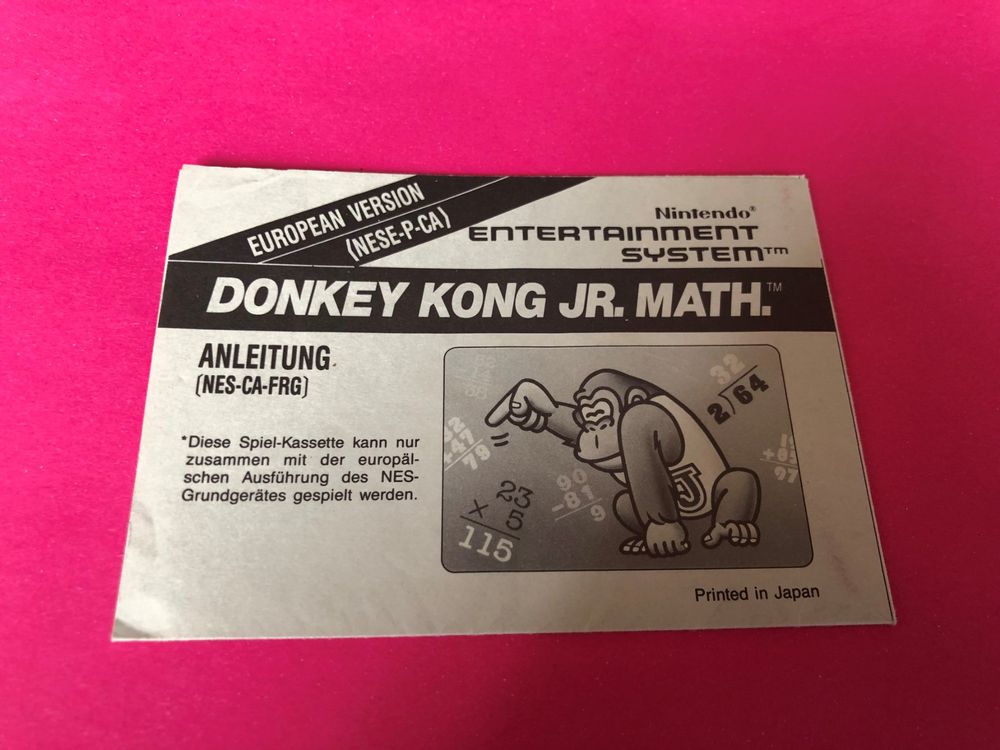 ANLEITUNG FÜR DONKEY KONG JR MATH NINTENDO NES (Gebraucht) in Hägendorf ...
