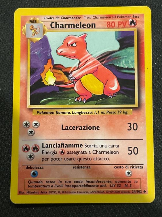 Pokemon card old basic set 1998, Charmeleon 24/102 | Kaufen auf Ricardo