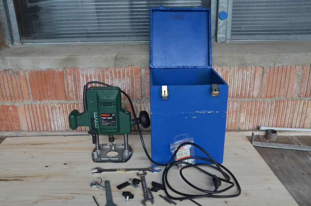 Bosch Oberfräse POF 400 mit robuster Holzkiste inkl Zubehör (Gebraucht ...