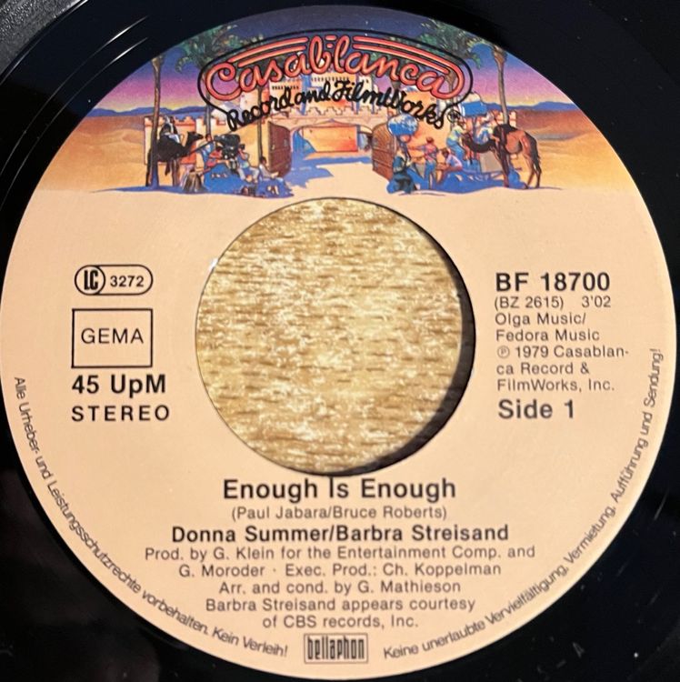 DONNA SUMMER / BARBRA STREISAND - ENOUGH IS ENOUGH (Gebraucht) in ...