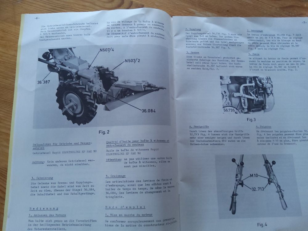Rapid 505 Bedienungsanleitung Ersatzteilliste (Gebraucht) in Aeschi b ...