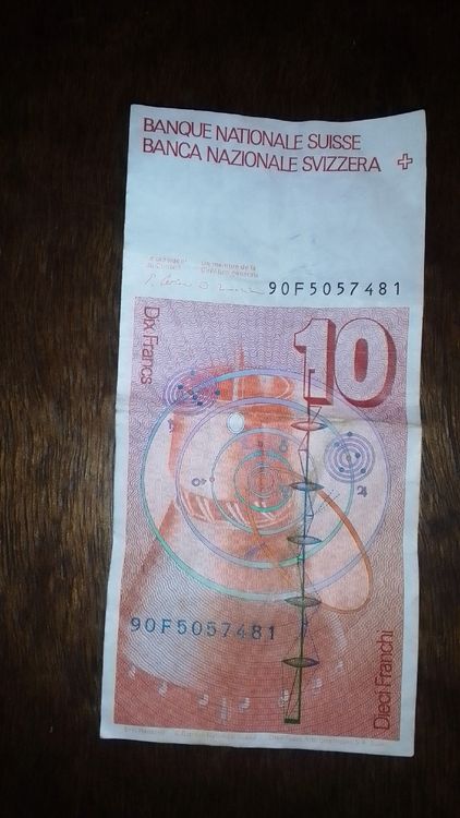Alte rote 10er-Note (Gebraucht) in Bergün/Bravuogn für CHF 10 – mit ...