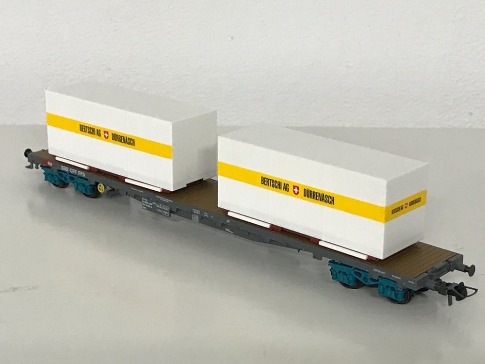 HAG SBB Containerwagen Sgss mit 2 Bertschi AG WB (Neu (gemäss ...