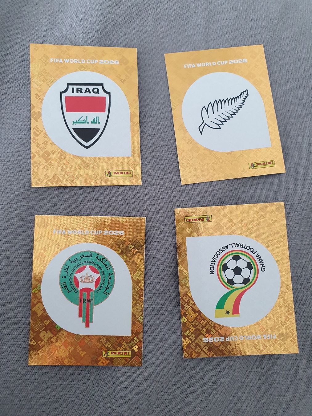 Panini WM 2026 Stickerset: Irak, Ghana, Marokko, NZ 4er Set (Neu und ...