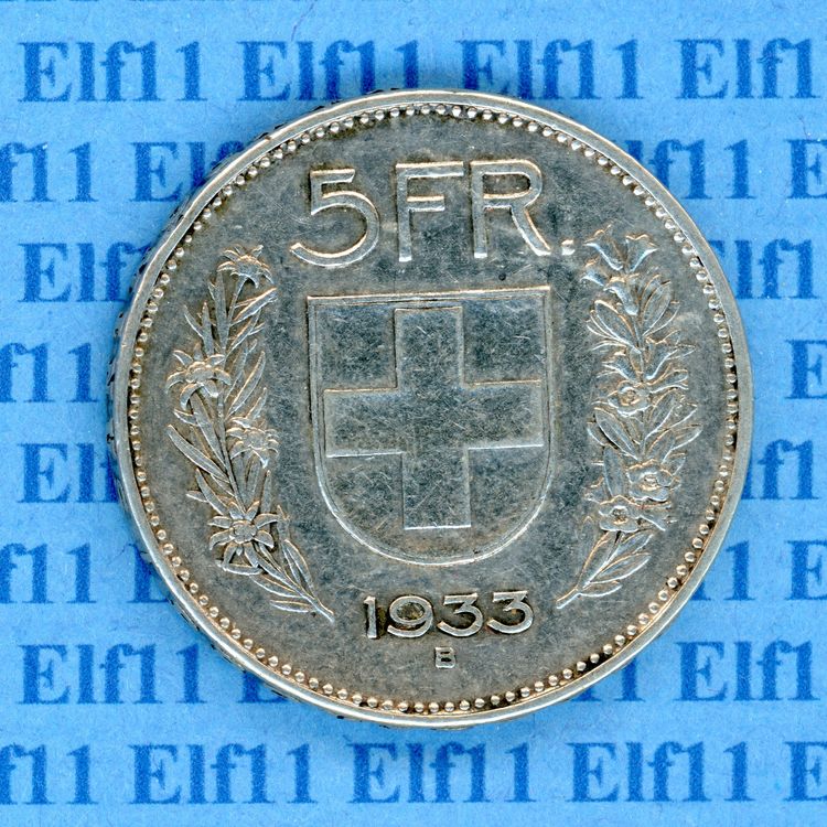 CHF___5.00 1933 -vz 5 Franken (Gebraucht) in Widnau für CHF 16 – mit Lieferung auf Ricardo kaufen
