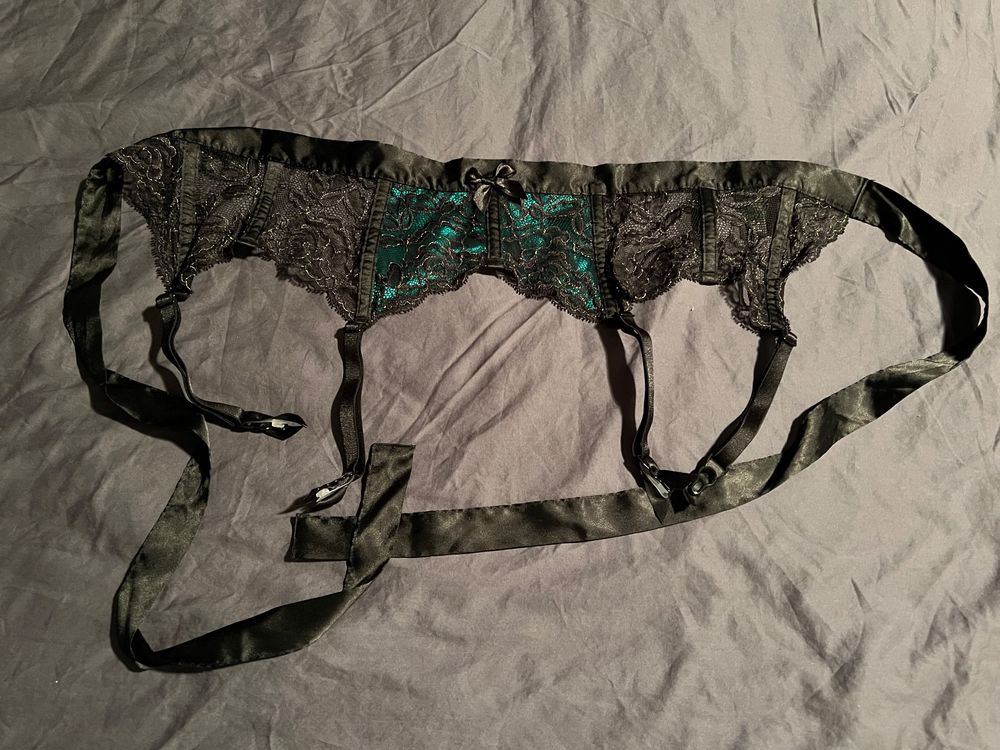 Victoria's Secret Schwarze Strumpfhalter mit Spitze Gr. M | Acheter sur ...