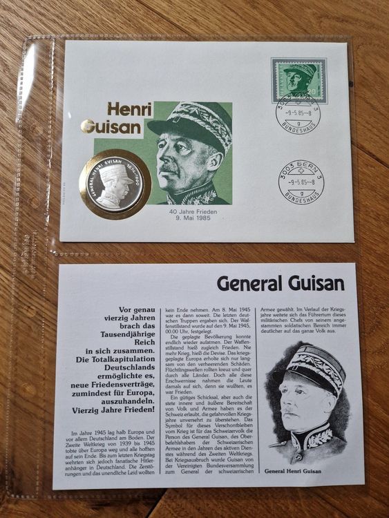 General Guisan Münzbrief Numisbrief Aktivdienst Militär RAR! (Gebraucht) in Meikirch für CHF 38 ...