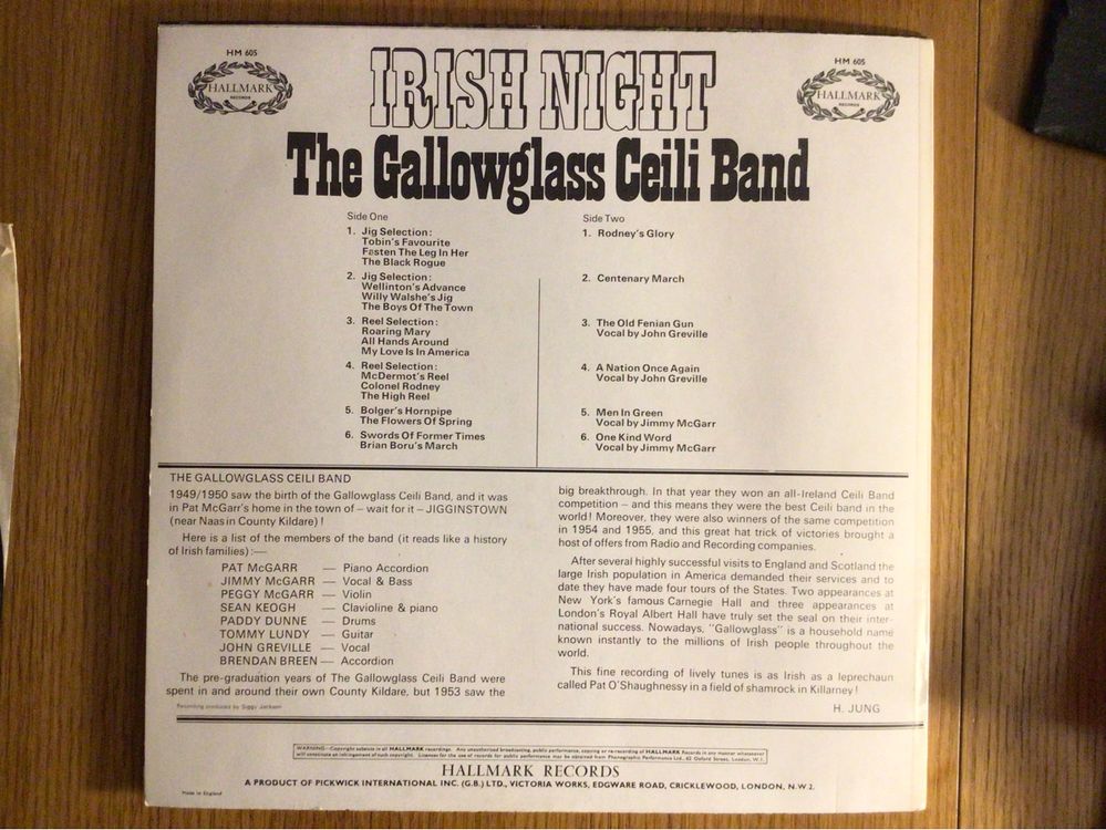 THE GALLOWGLASS CEILI BAND, Irish Night, LP, 1968 | Kaufen auf Ricardo