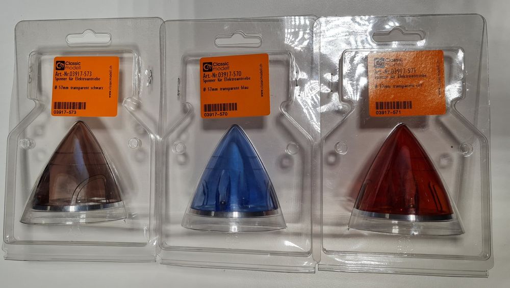 3 Spinner für Elektroantriebe, transparent, 57mm (Neu und ...
