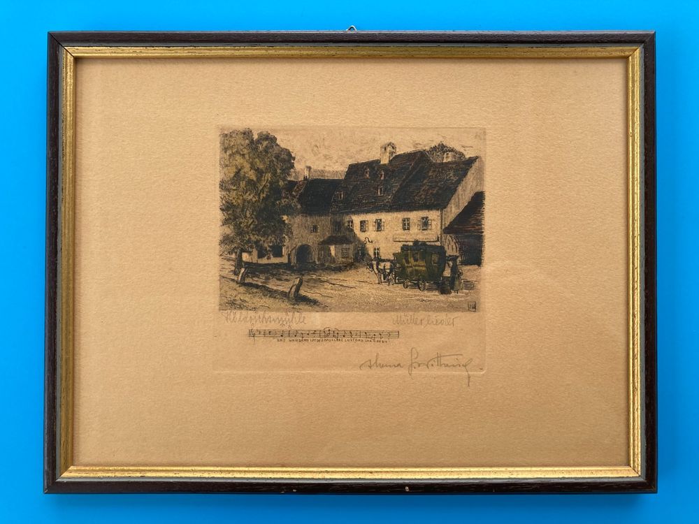 alte Radierung Höldrichsmühle unleserliche Bleistiftsignatur (Gebraucht) in Subingen für CHF 9.5 ...