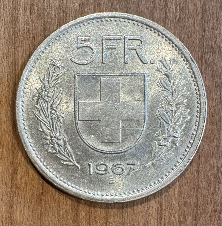 Silbermünze 5 Franken 1967 (Gebraucht) in Stadel für CHF 11 – mit Lieferung auf Ricardo kaufen