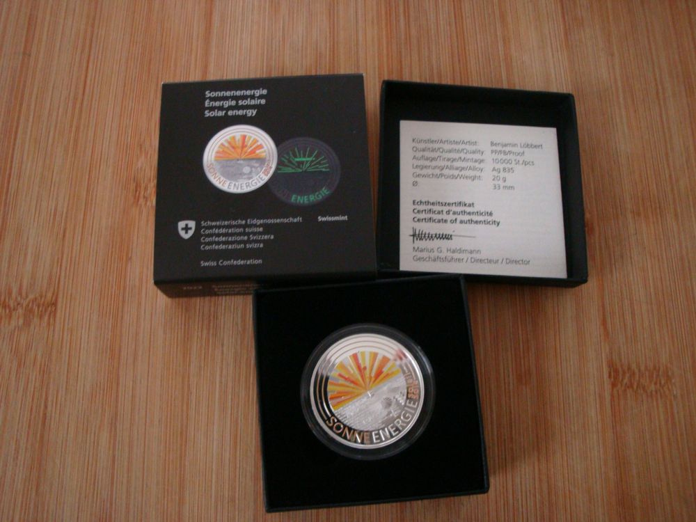 20 Franken "Sonnenenergie" 2022 PP (Neu und originalverpackt) in Buttikon SZ für CHF 85 – mit ...