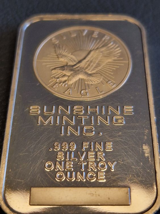 1 oz. Feinsilberbarre 999 von Sunshine Minting USA | Kaufen auf Ricardo