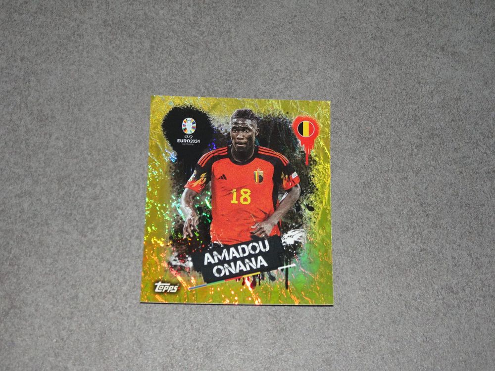 Topps Sticker Amadou Onana, BEL 3, Gold, Euro / EM 2024 (Neu (gemäss ...