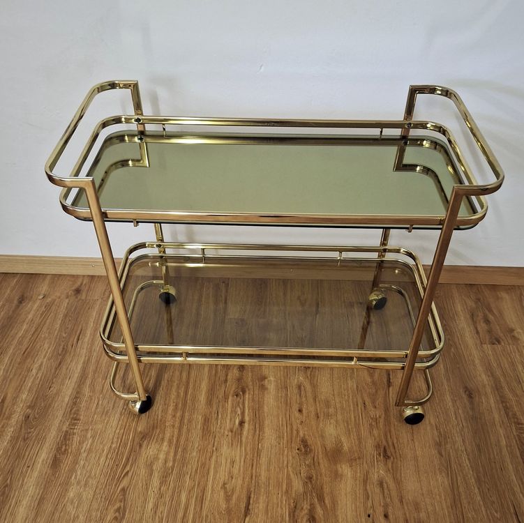 Vintage Barwagen Servierwagen aus Messing vergoldet | Acheter sur Ricardo