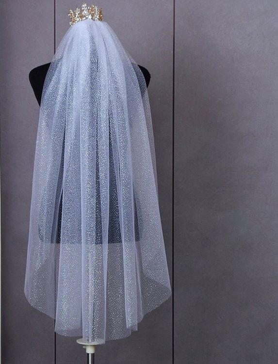 NEUER Braut- Schleier WEISS mit Glitzer & Kamm 75cm - 223261 | Acheter ...
