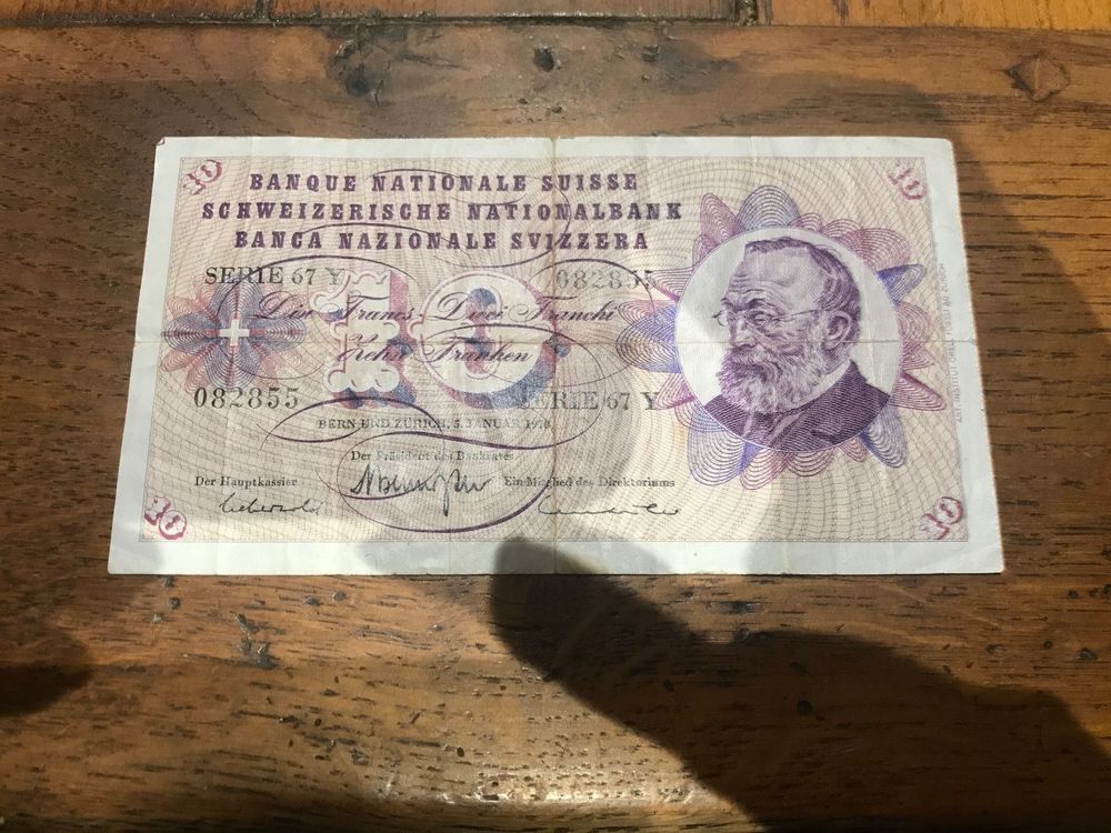 Billet suisse 10fr 5.01 1970 banknoten | Kaufen auf Ricardo