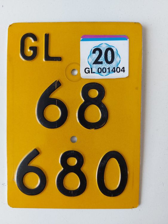 Velonummer GL 68680 Mofanummer gelb | Kaufen auf Ricardo