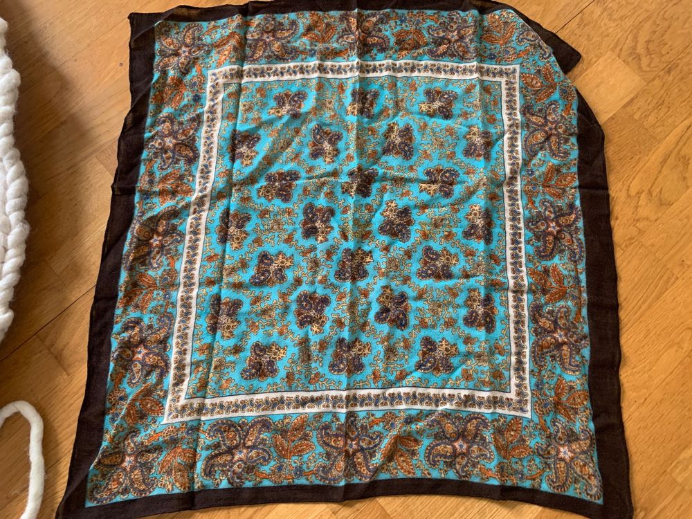 Vintage Foulard Wolle Paisley Muster 65 x 65 cm (Gebraucht) in ...