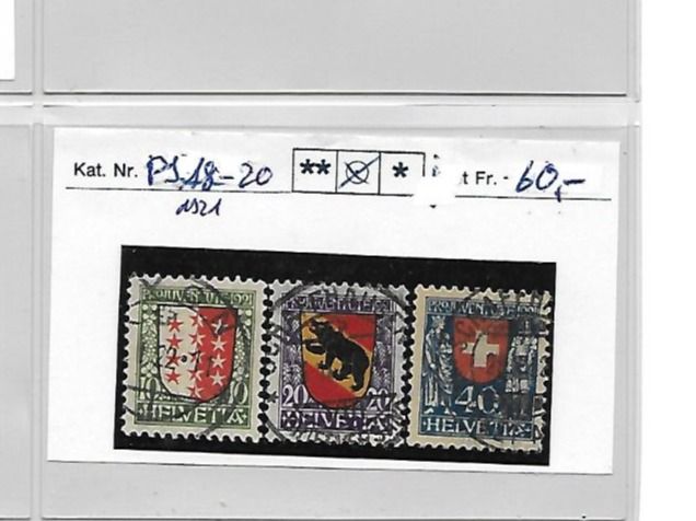 PJ 1921 PJ 18 - 20 gest. Kat: CHF 60.- (Gebraucht) in Basel für CHF 2 – mit Lieferung auf ...