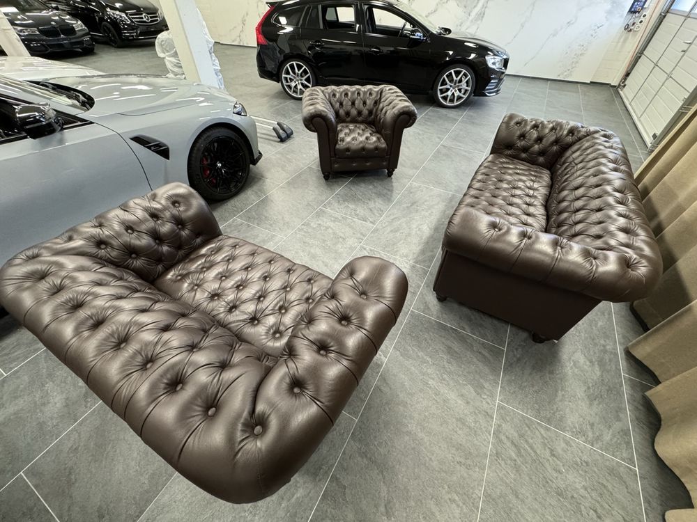 Chesterfield Ledersofa 3-teilig (Gebraucht) in Sins für CHF 760 – nur ...