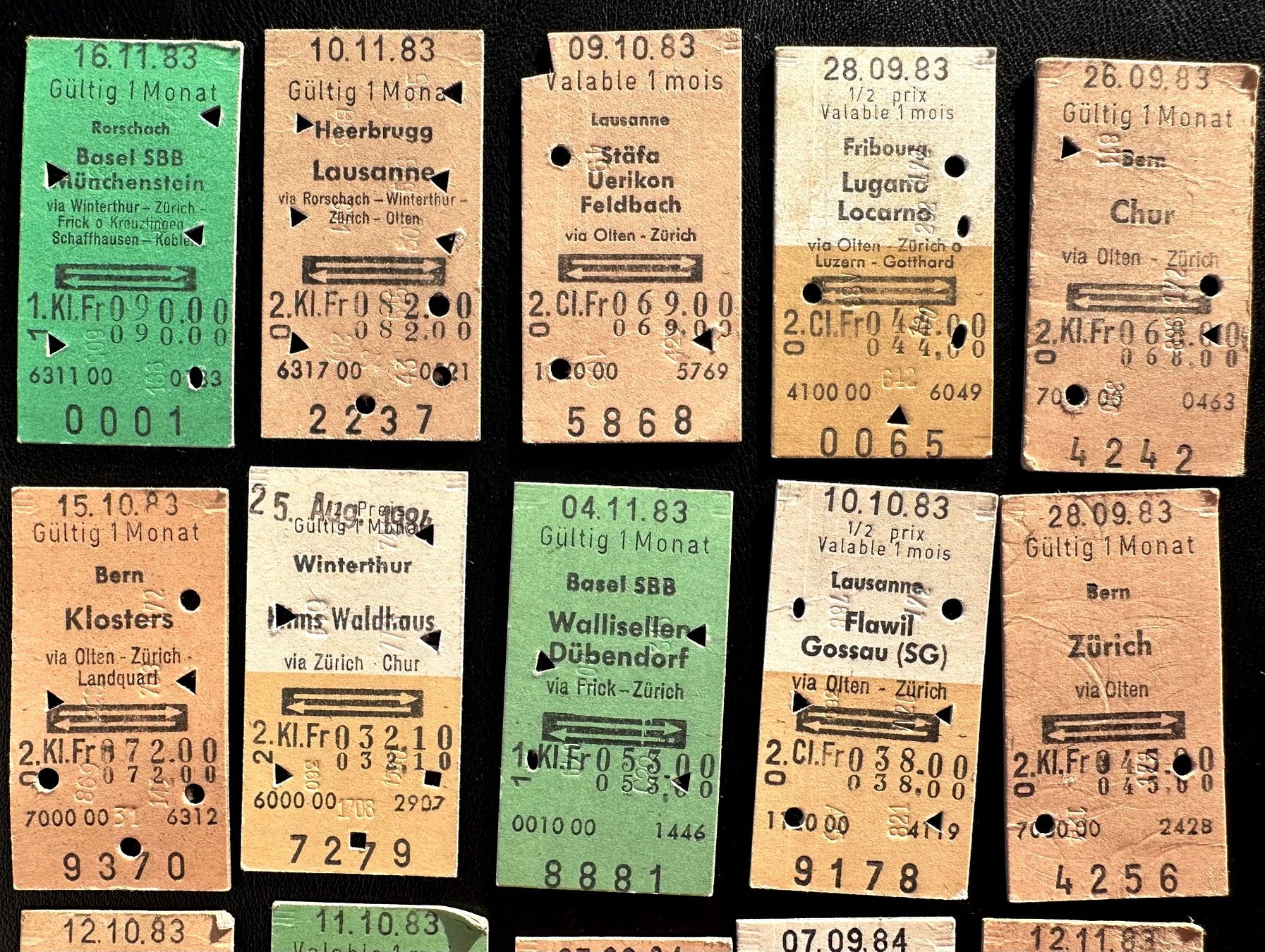 20 Top Billette, SBB, Tickets Edmondsche Kartonbillette (Gebraucht) in ...