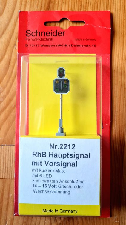 1 Stück Schneider Haupt- mit Vorsignal RhB H0m | Kaufen auf Ricardo