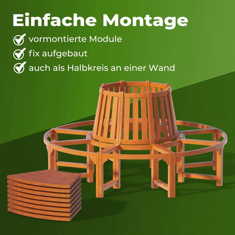 FSC® Baumbank 190cm Gartenbank 360° Rund Eukalyptus Bank (Neu und ...