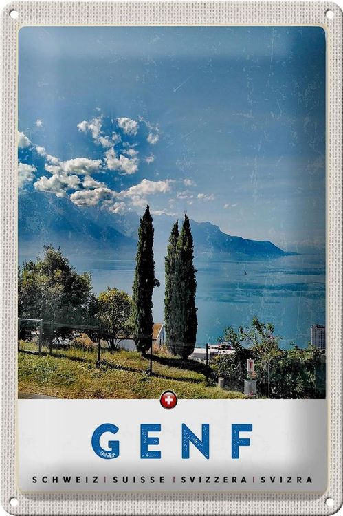 Blechschild-GENF-LANDSCHAFT NATUR+SEE (Neu und originalverpackt) in Rupperswil für CHF 16.95 ...