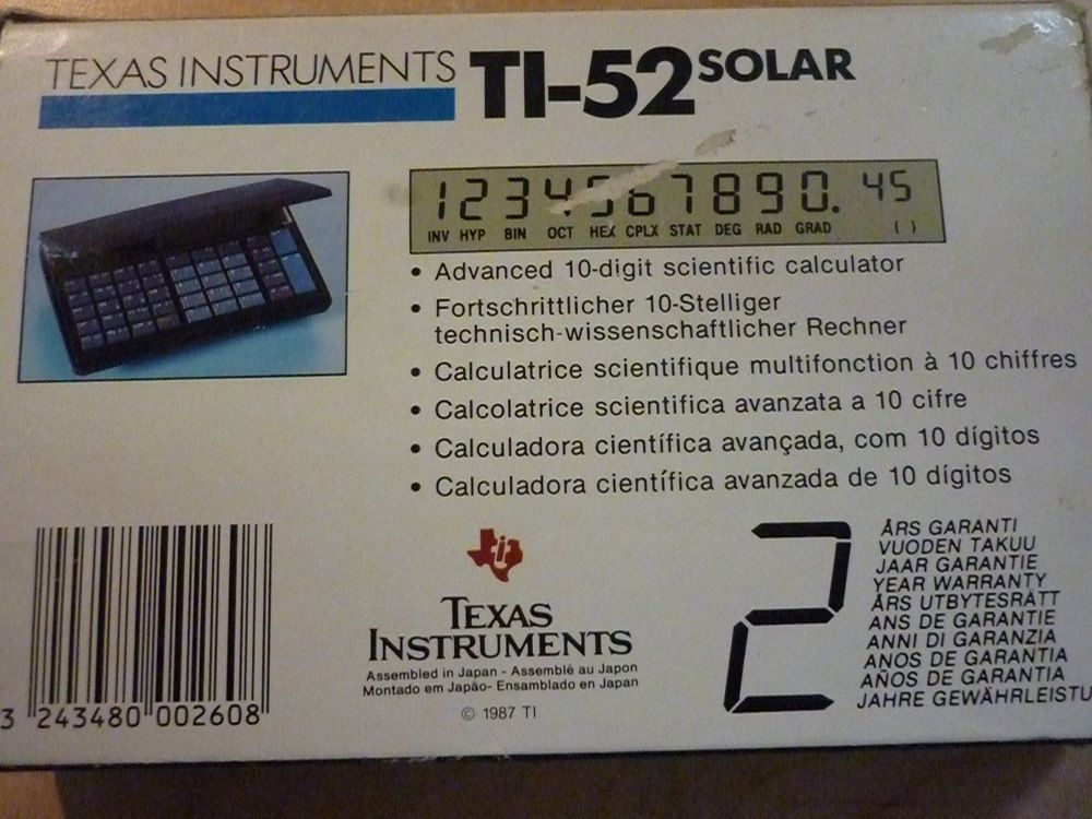 Texas Instruments TI-52 SOLAR (Neu (gemäss Beschreibung)) in für CHF 17 ...