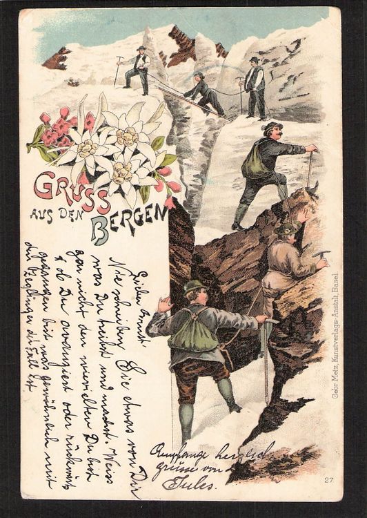 #Litho Gruss aus den Bergen , gelaufen 1899 (Gebraucht) in Reichenburg für CHF 17 – mit ...