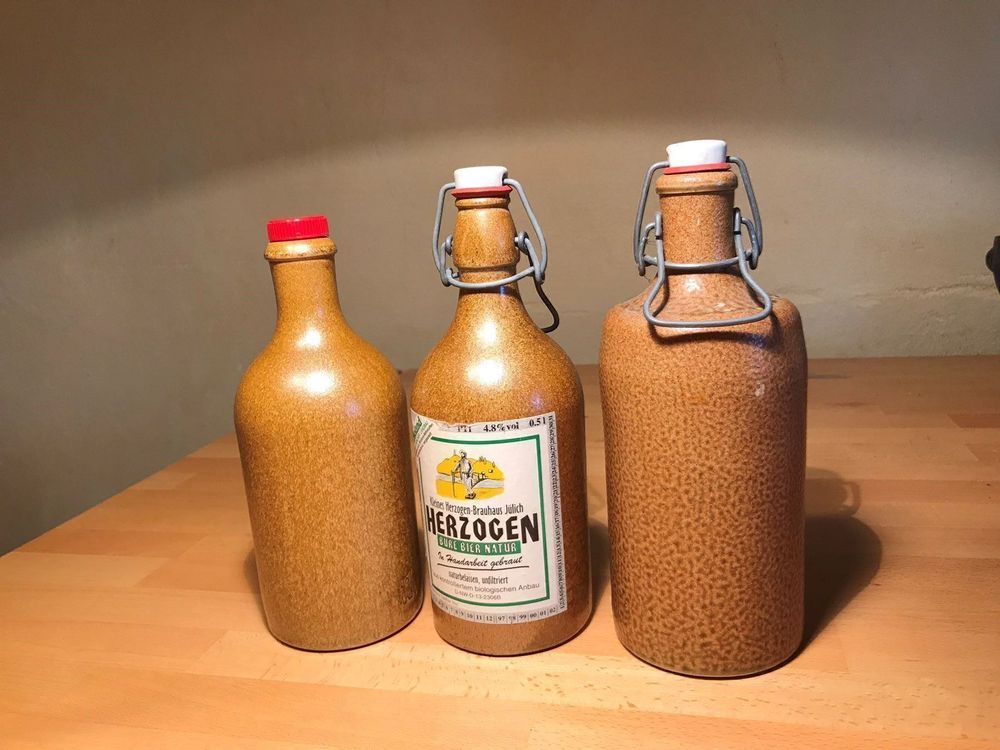 3 ALTE BIER TON/STEINGUT/FLASCHEN Markie | Kaufen auf Ricardo