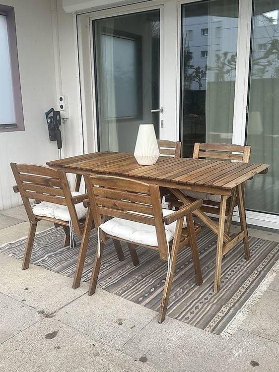 Falholmen Tisch + Stühle Set für Terrasse oder Garten (Gebraucht) in ...